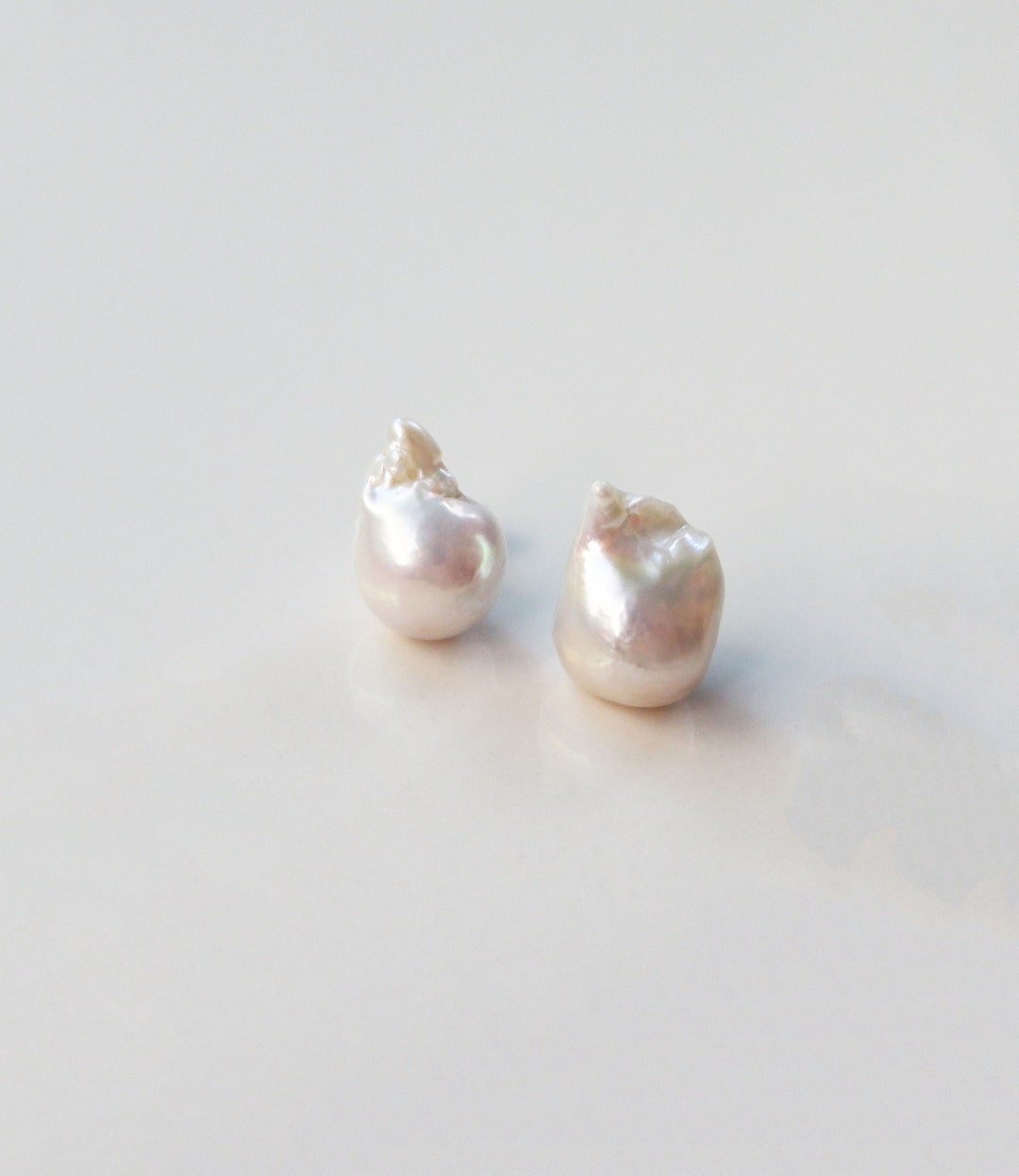 Baroque Pearl Stud Earrings, Natural Baroque Pearl Earrings, Bridal Pearl Earrings, Baroque ...