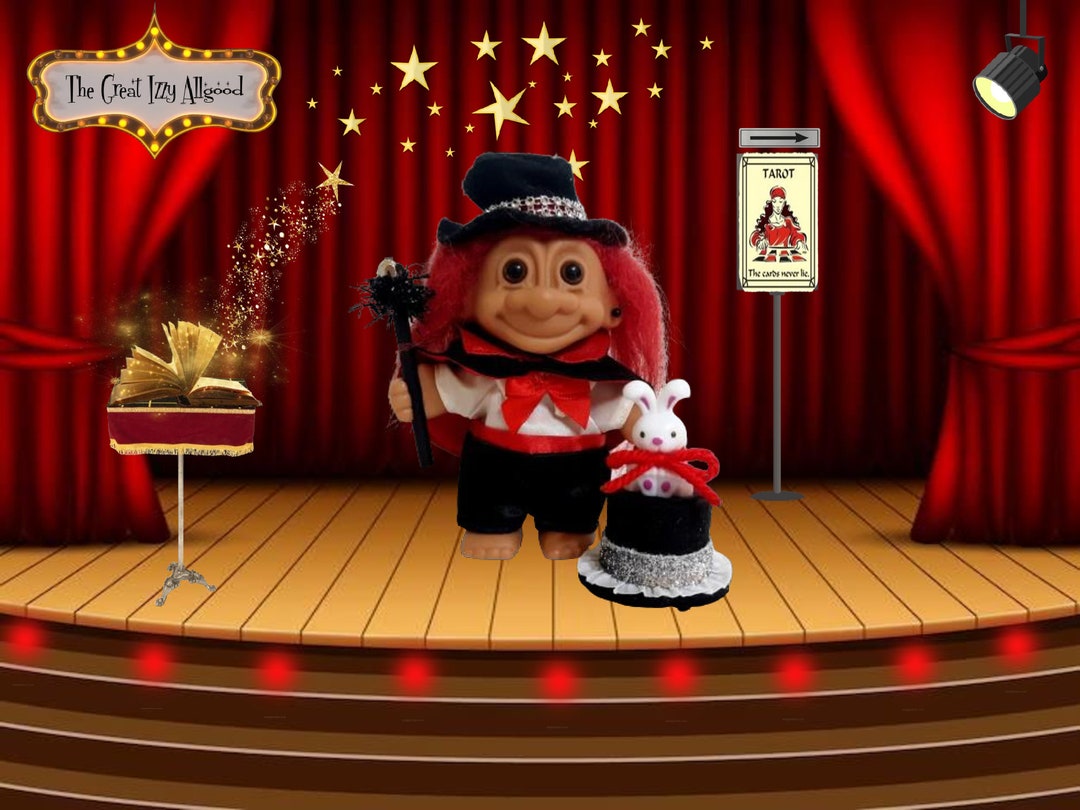 Vintage Russ Magician Troll Doll - Etsy