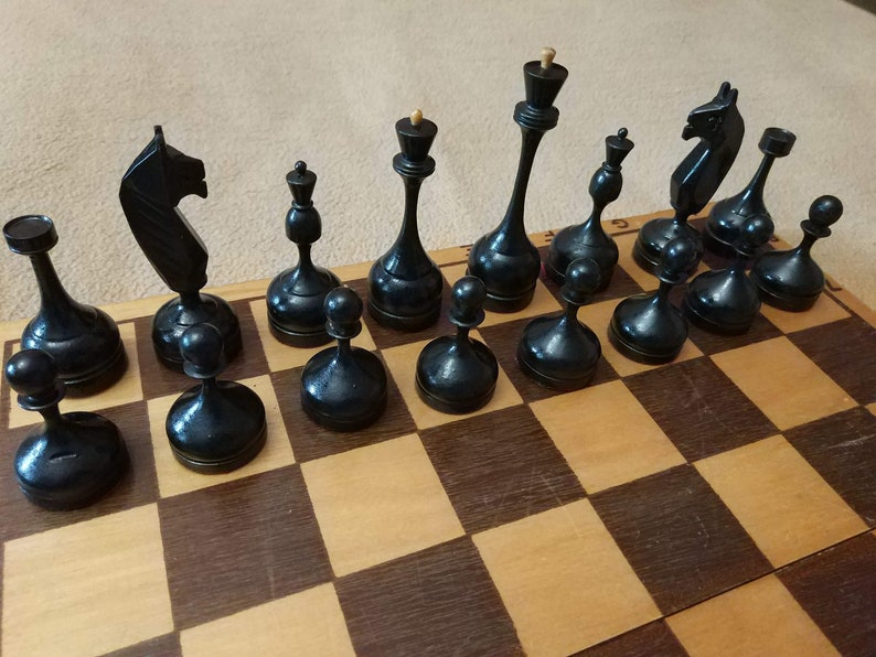 Soviet Chess Set Old Russian Vintage Wooden Chess Game - Etsy