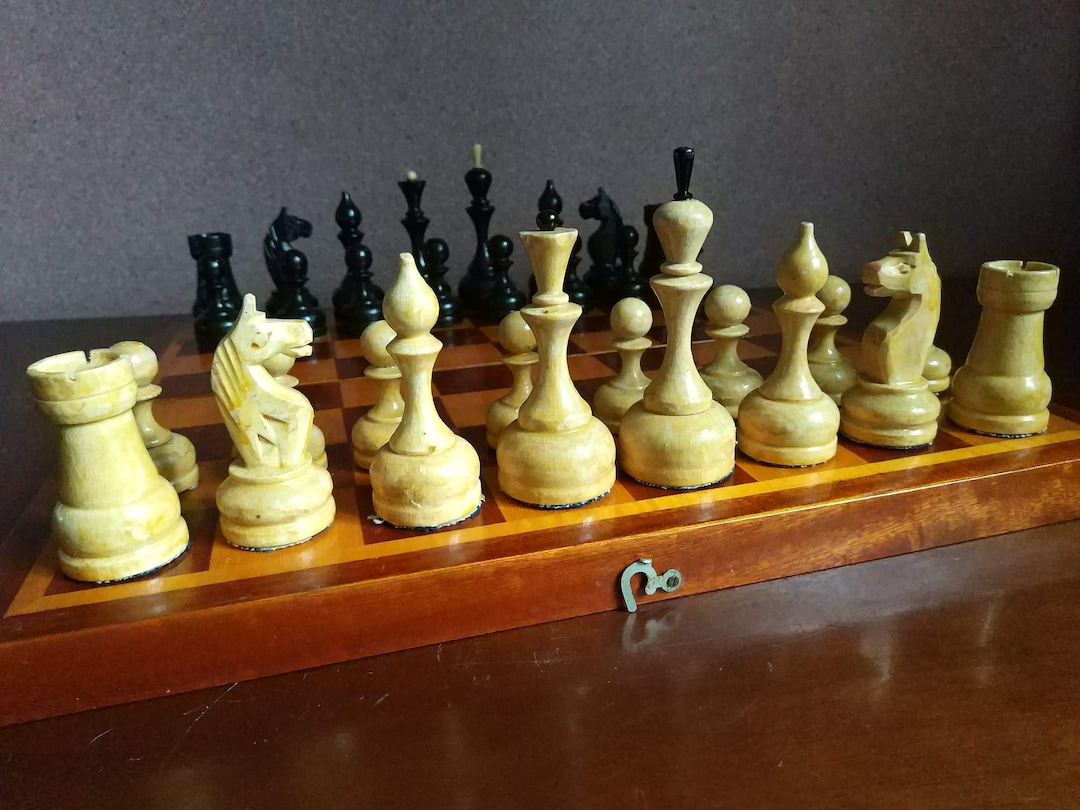 Vintage Soviet Tournament Chess Chess Set USSR With the Board 1970s - Etsy