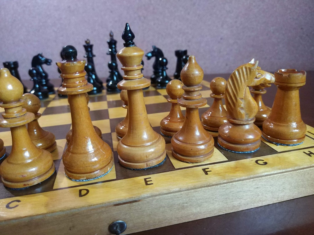 Vintage Soviet Chess Set Wooden Russian Chess Set USSR in the - Etsy
