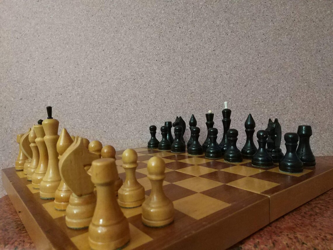 Vintage soviet tournament chess set Medium size wooden | Etsy