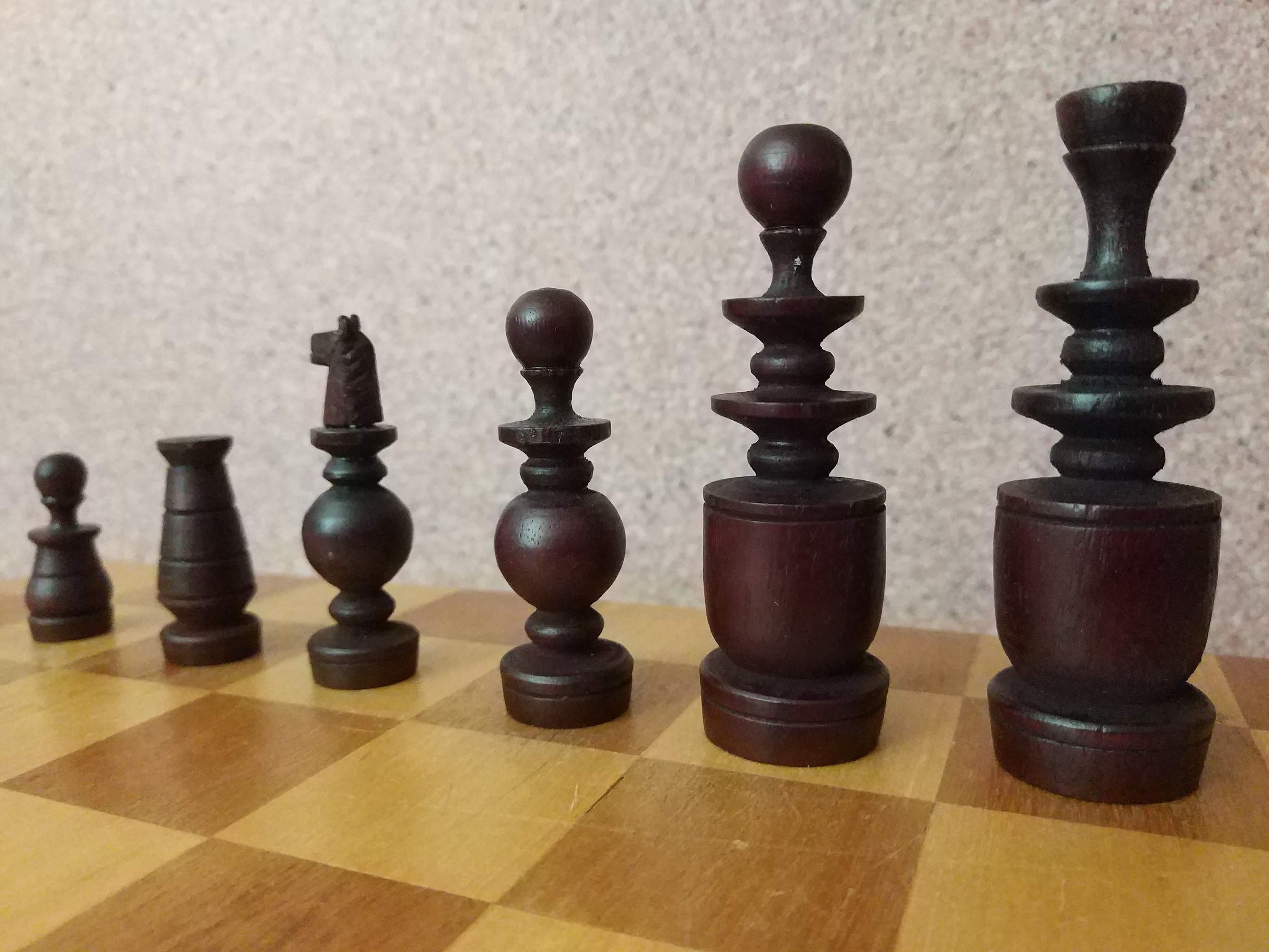 Vintage handmade Wooden Chess Pieces of the 1950s Rare | Etsy