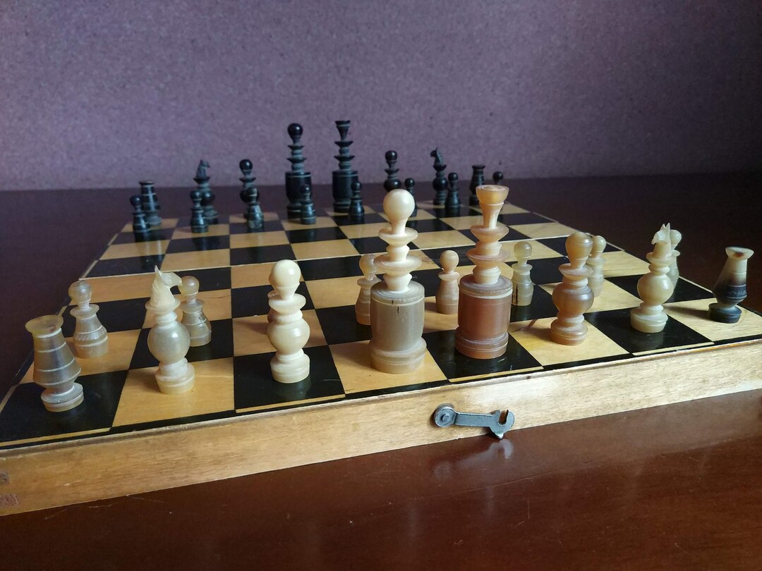 Small Vietnam Chess Pieces , Rare Travel Chess, Horn Buffalo Chess ...