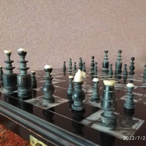 Vietnam Chess Set With a Mahogany Chess Board Inlaid With - Etsy