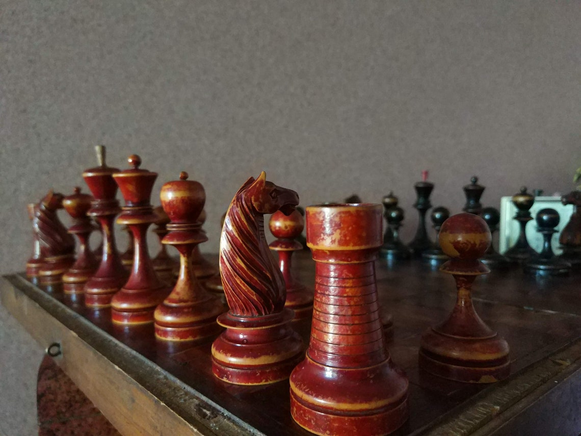 Antique Soviet Chess Set Old Russian Vintage Wooden Chess - Etsy