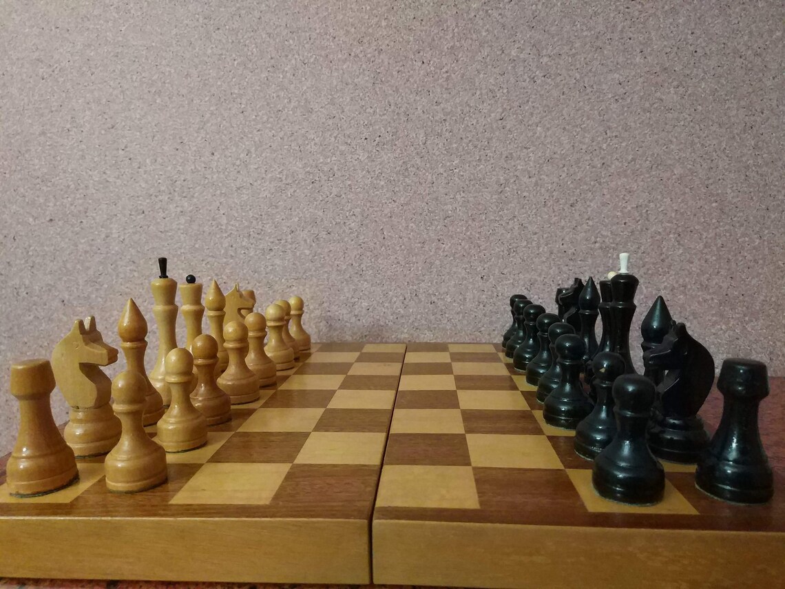 Vintage Soviet Tournament Chess Set, Medium Size Wooden Russian ...