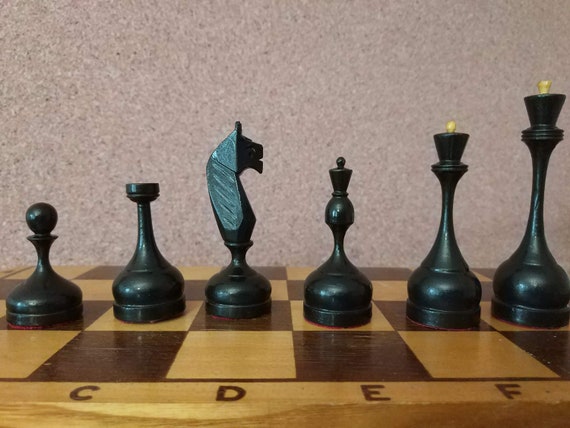 Soviet Chess Set Old Russian Vintage Wooden Chess Game | Etsy