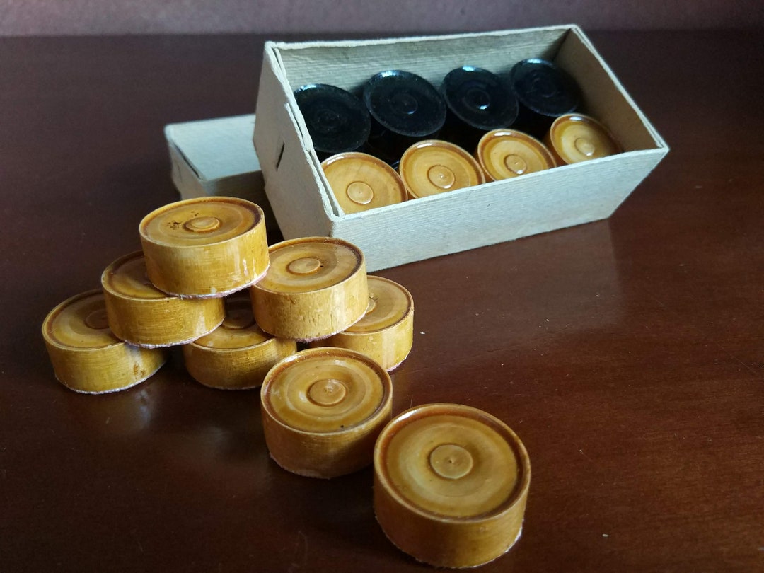 Soviet Vintage Wooden Pieces Checkers Set, Vintage Checkers Set ...