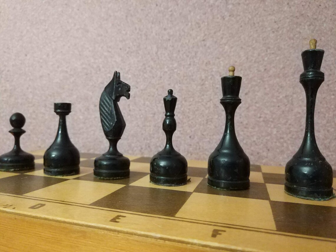 Antique Soviet Chess Set Old Russian Vintage Wooden Chess | Etsy