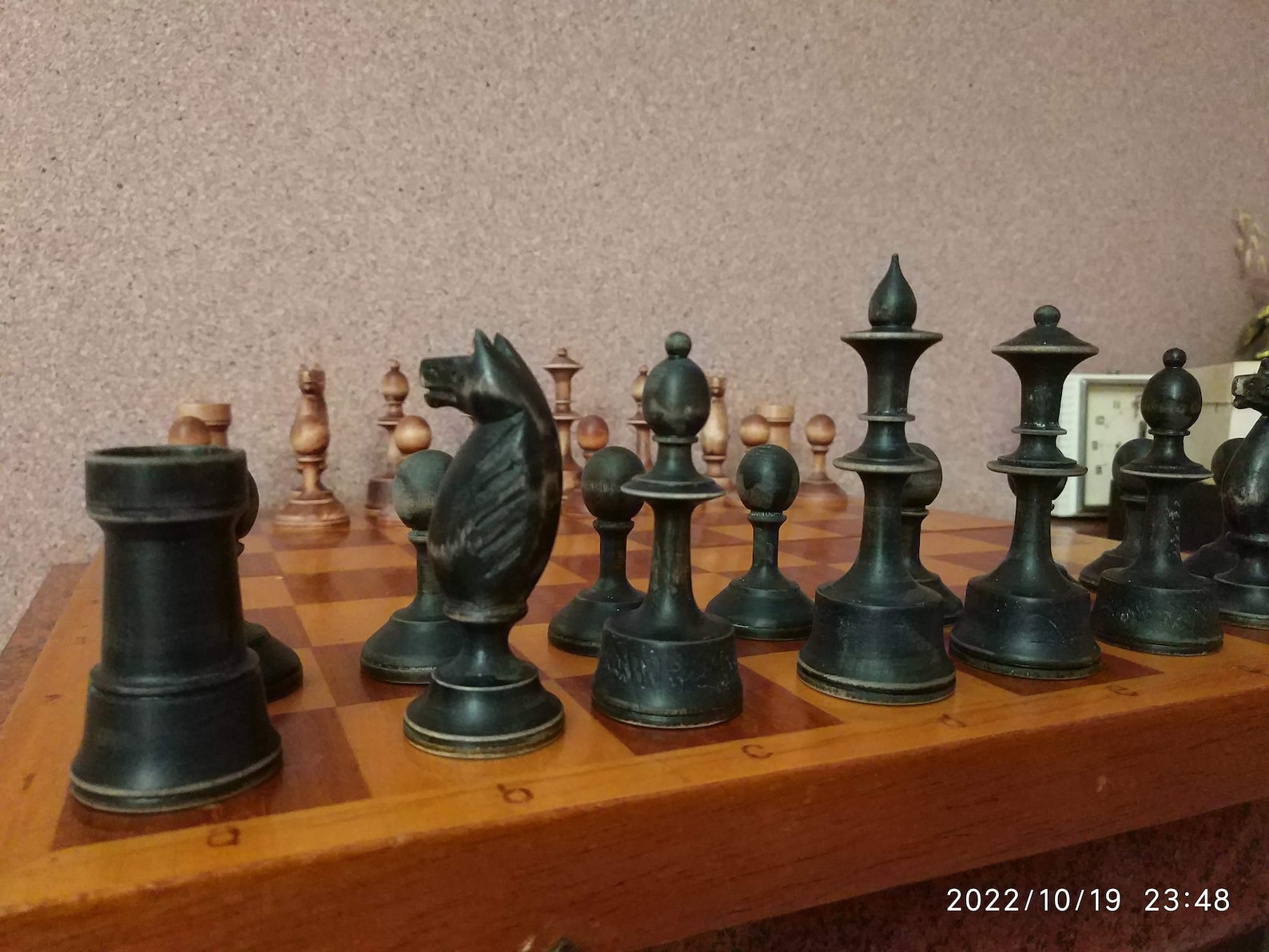 Vintage Soviet Chess Set Big Wooden Russian Chessmen USSR in - Etsy