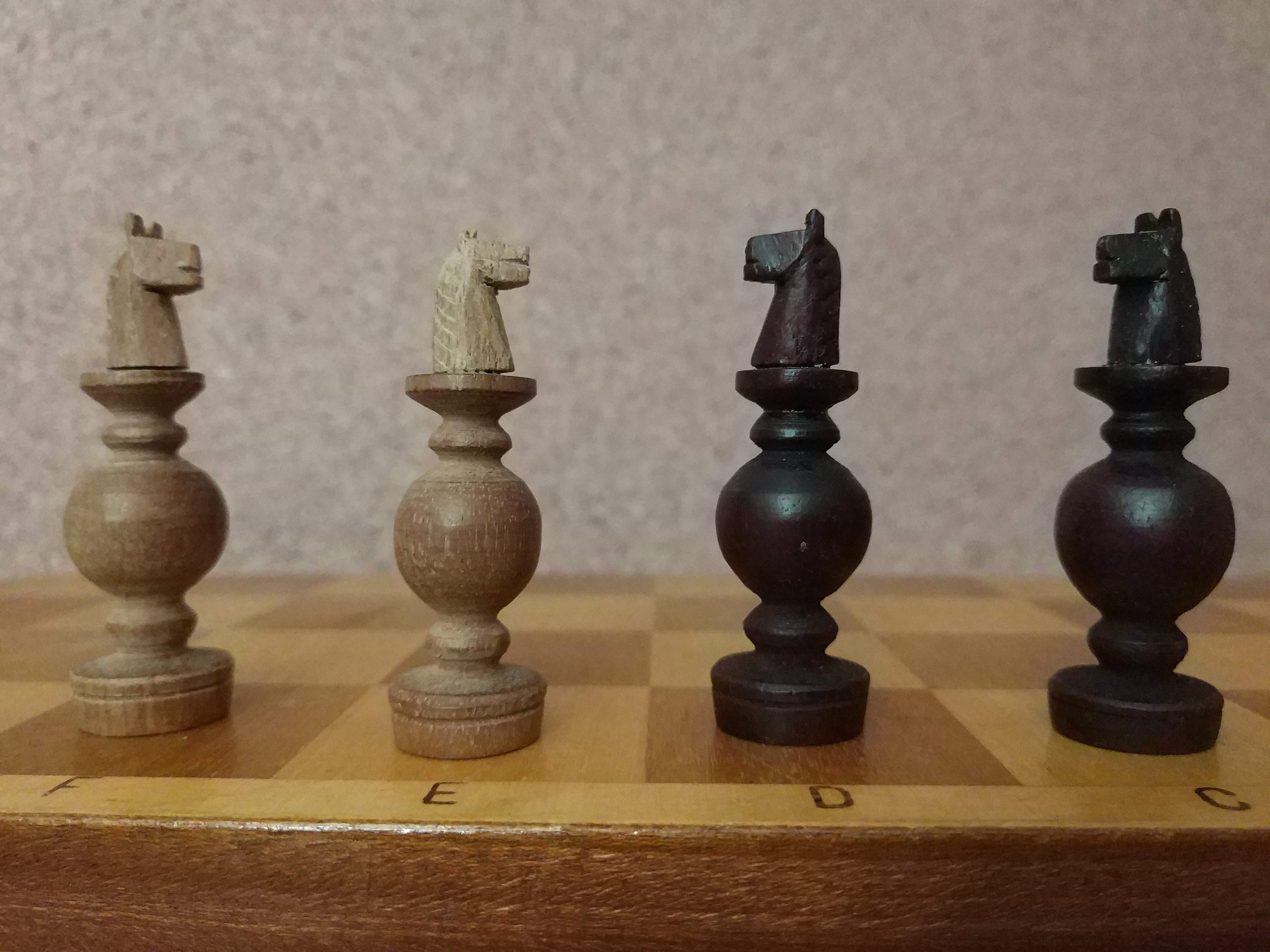 Vintage handmade Wooden Chess Pieces of the 1950s Rare | Etsy