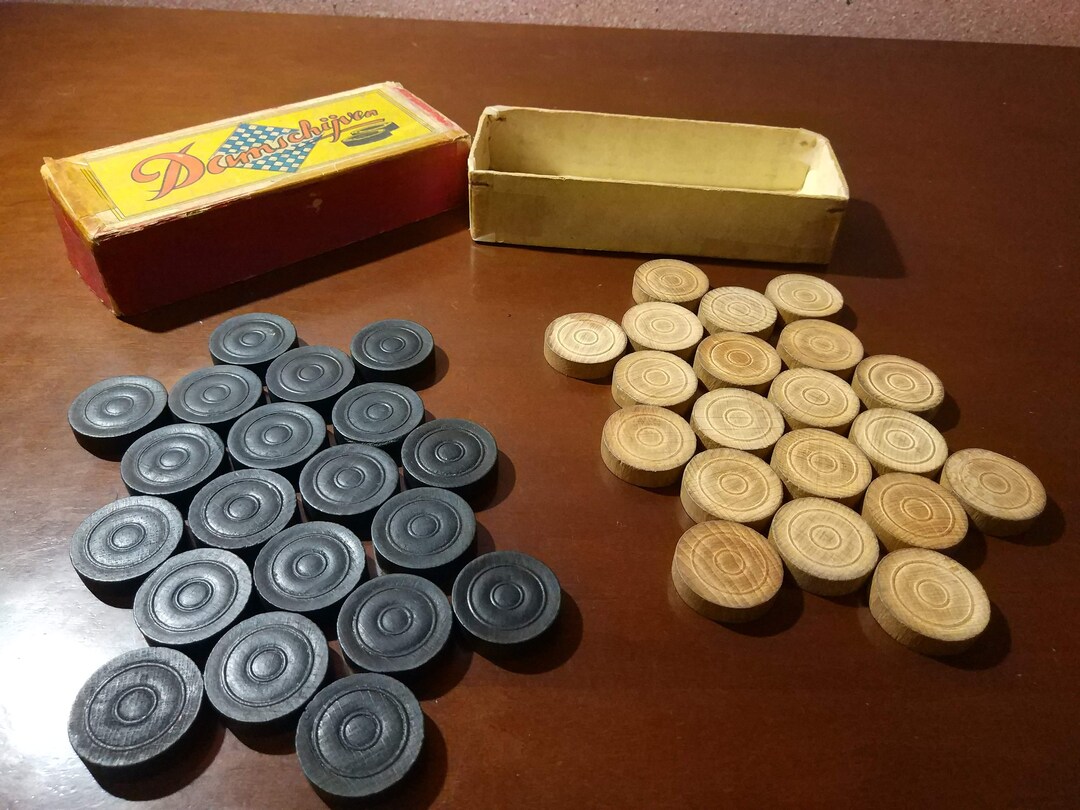 German (eastern European) Double-sided Wooden Checkers 1950s - Etsy