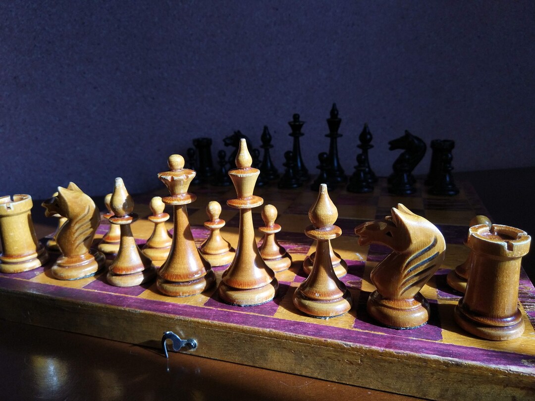 Old Early 1950s Chess Set With Native Board - Etsy