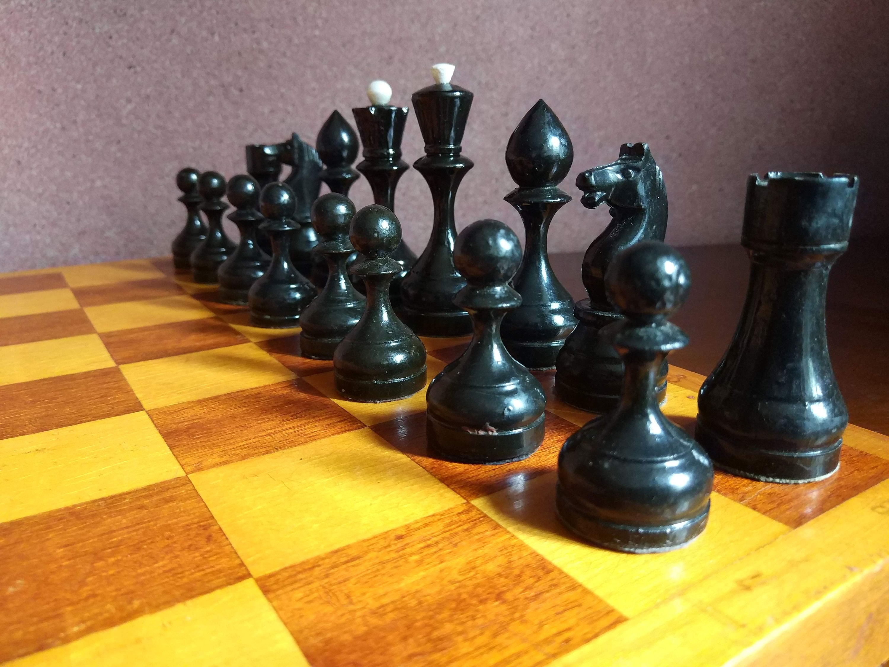 Vintage Soviet Chess Set Big Wooden Russian Chessmen USSR in the ...