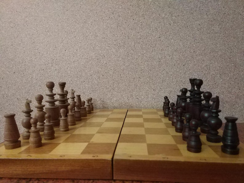Vintage handmade Wooden Chess Pieces of the 1950s Rare - Etsy