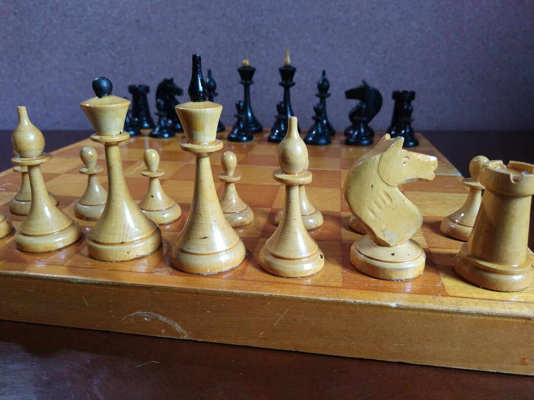 Soviet Wooden Chess Set , Made in the 1960's , Soviet Chess , Russian ...
