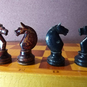 Vintage Russian Chess Pieces Big Wooden Chessmen in the Board Gift - Etsy