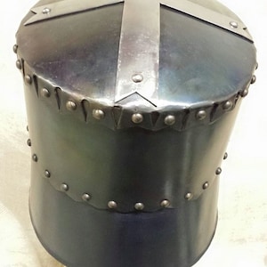 Early Crusader Great Helm With Templar Cross - Etsy