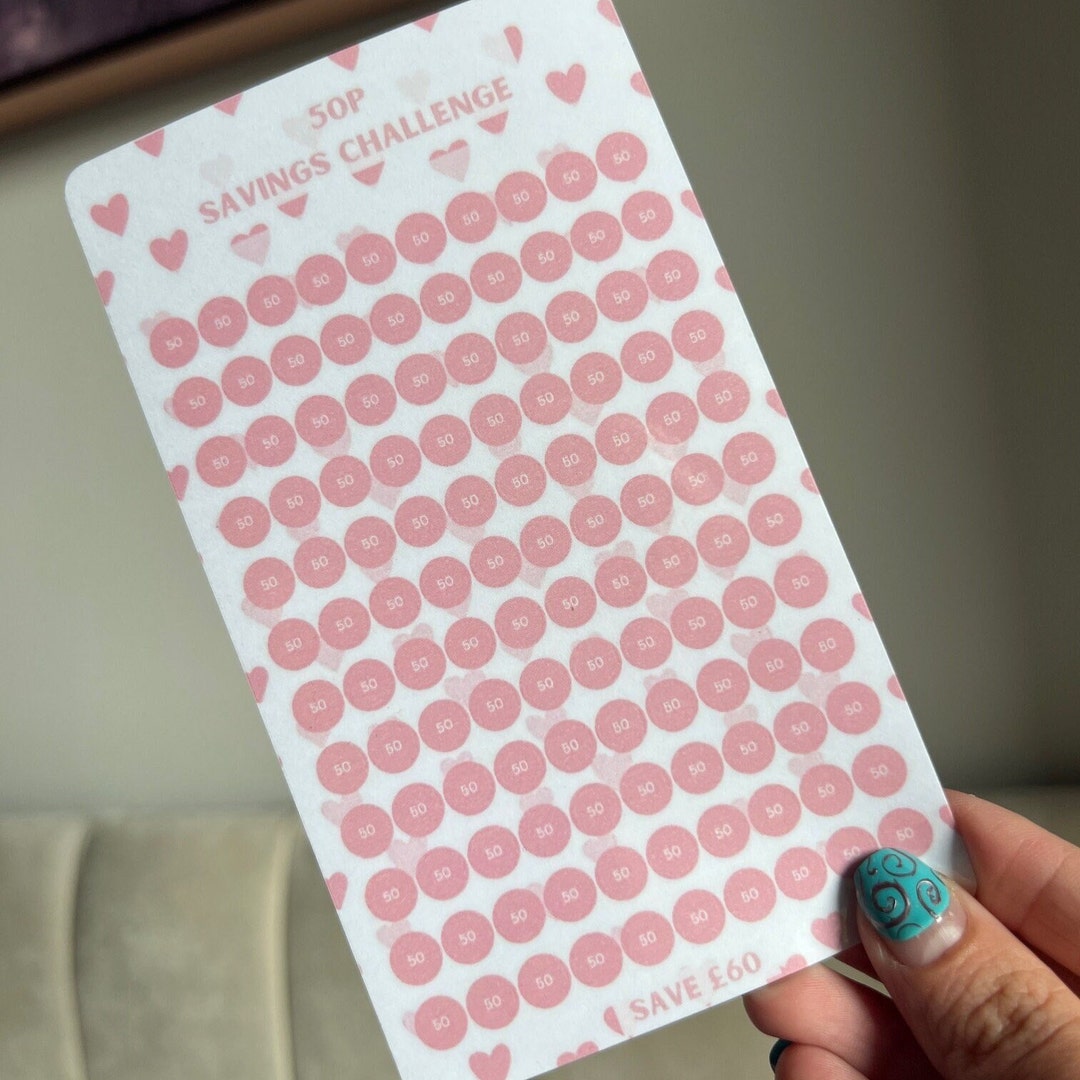 Pretty Pattern 50p Saving Challenge Laminated - Etsy UK