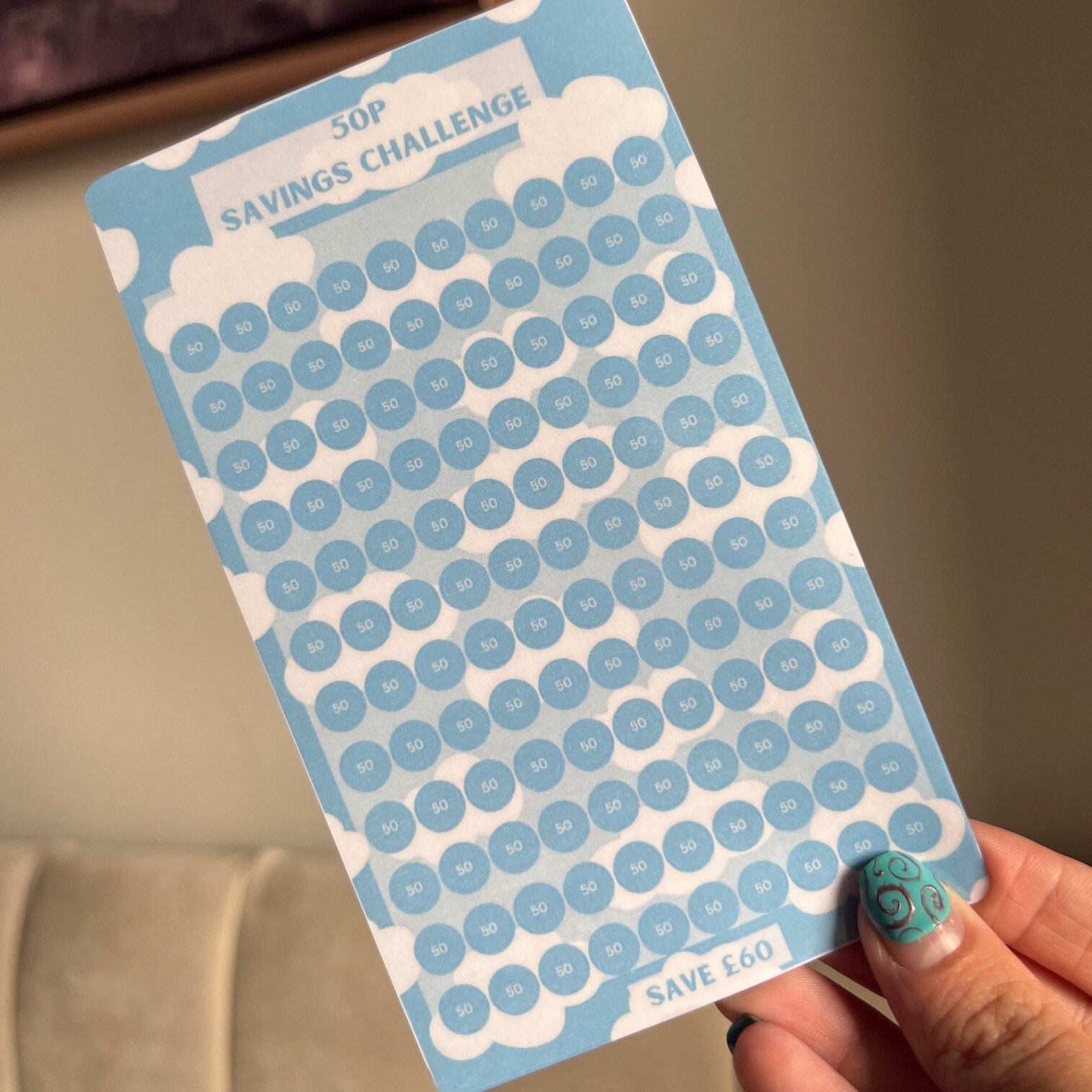 Pretty Pattern 50p Saving Challenge Laminated - Etsy UK