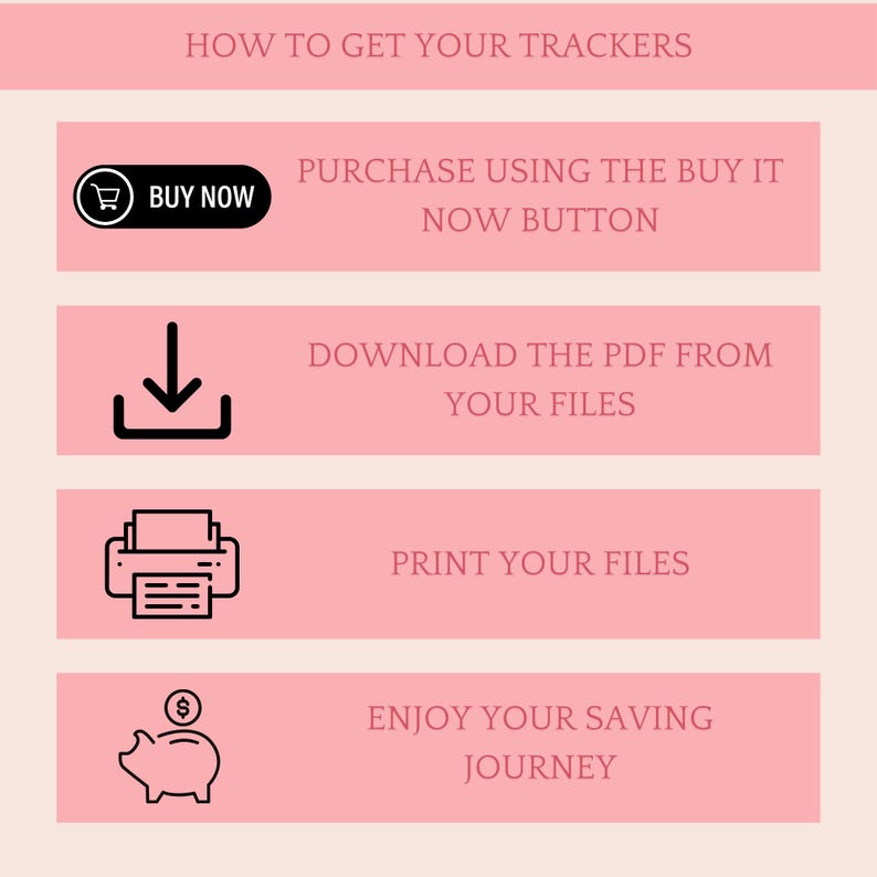 Strawberry Print Digital Download Savings Trackers|50p, 1, 2 | 52-week ...
