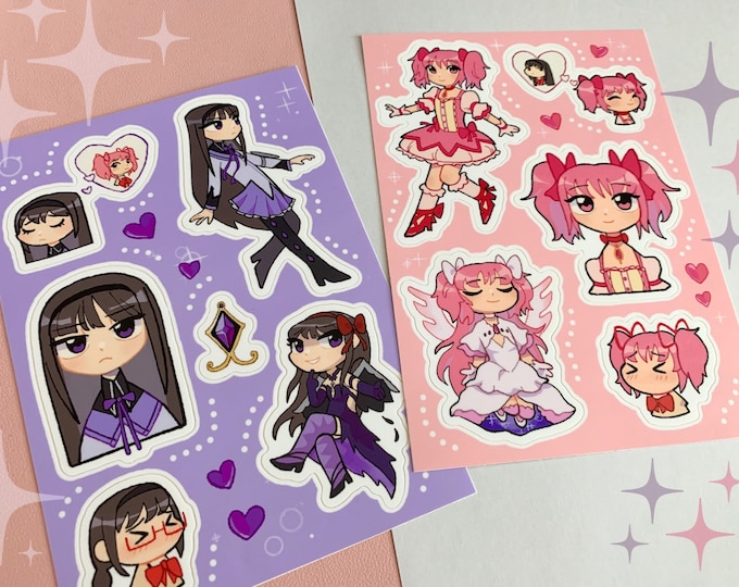 MADOKA MAGICA Homura & Madoka Sticker Sheets - Etsy