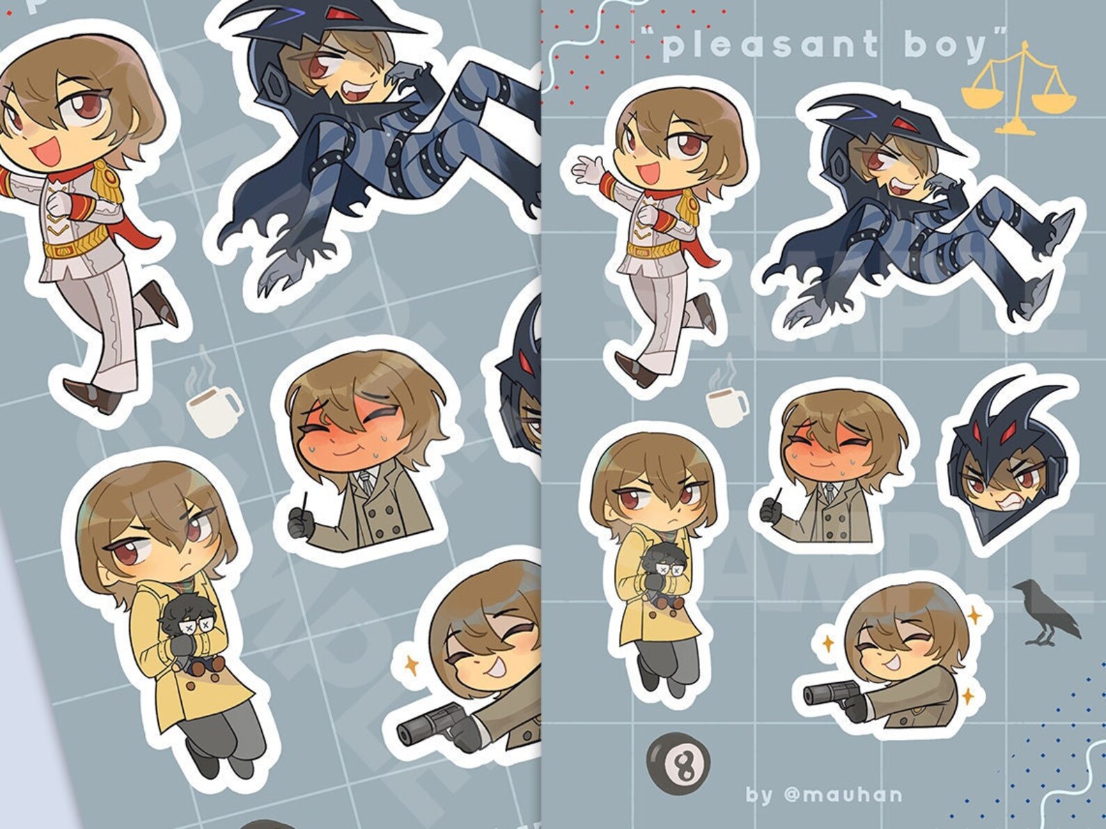 PERSONA 5 Goro Akechi/crow/black Mask Pleasant Boy Waterproof - Etsy