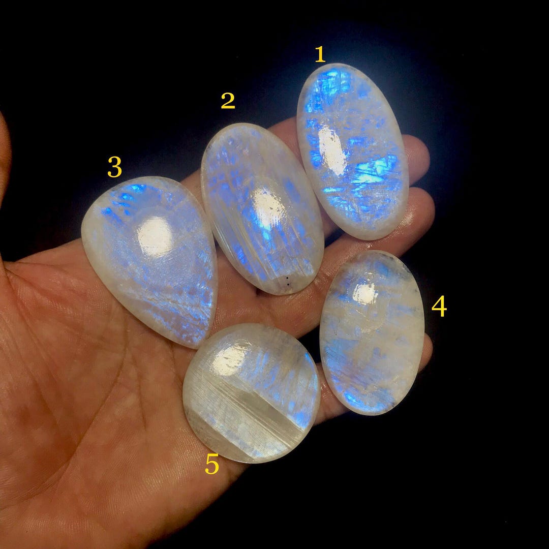 70% OFF African Moonstone Cabochon-blue Flash Moonstone Loose Gemstone ...