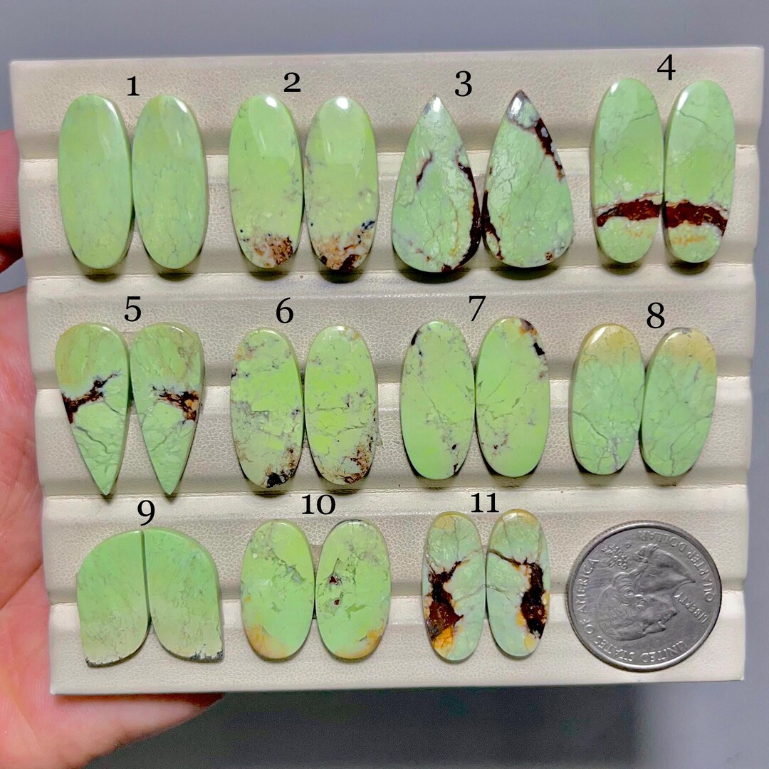 Citron Lemon Chrysoprase Pair A One Quality 100% Natural Lemon ...