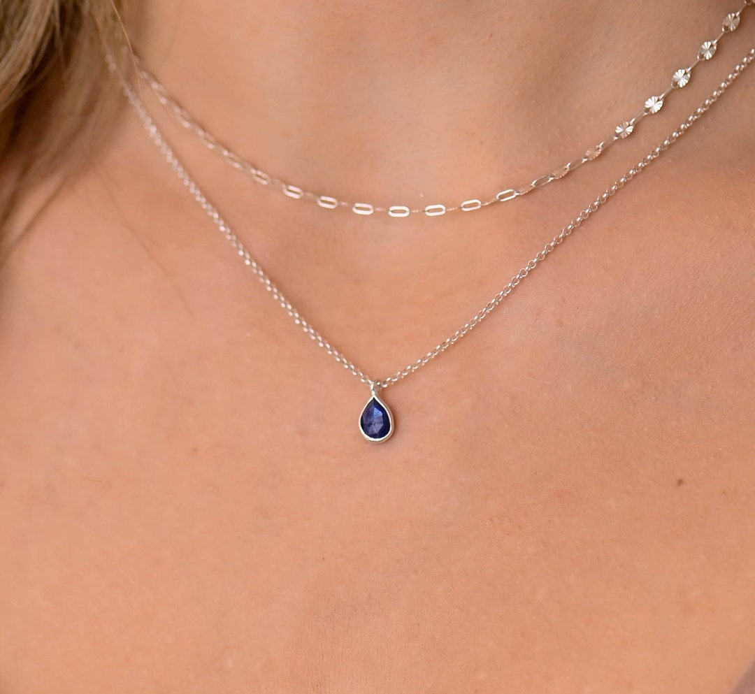 Dainty Double Layered Silver Chain Necklace Set, Silver Layered ...