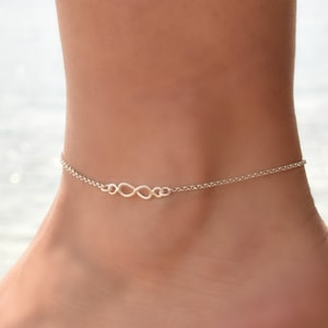 Silver Infinity Anklets for Women, Boho Anklet Silver, Sterling Silver Ankle Bracelet for Women ...