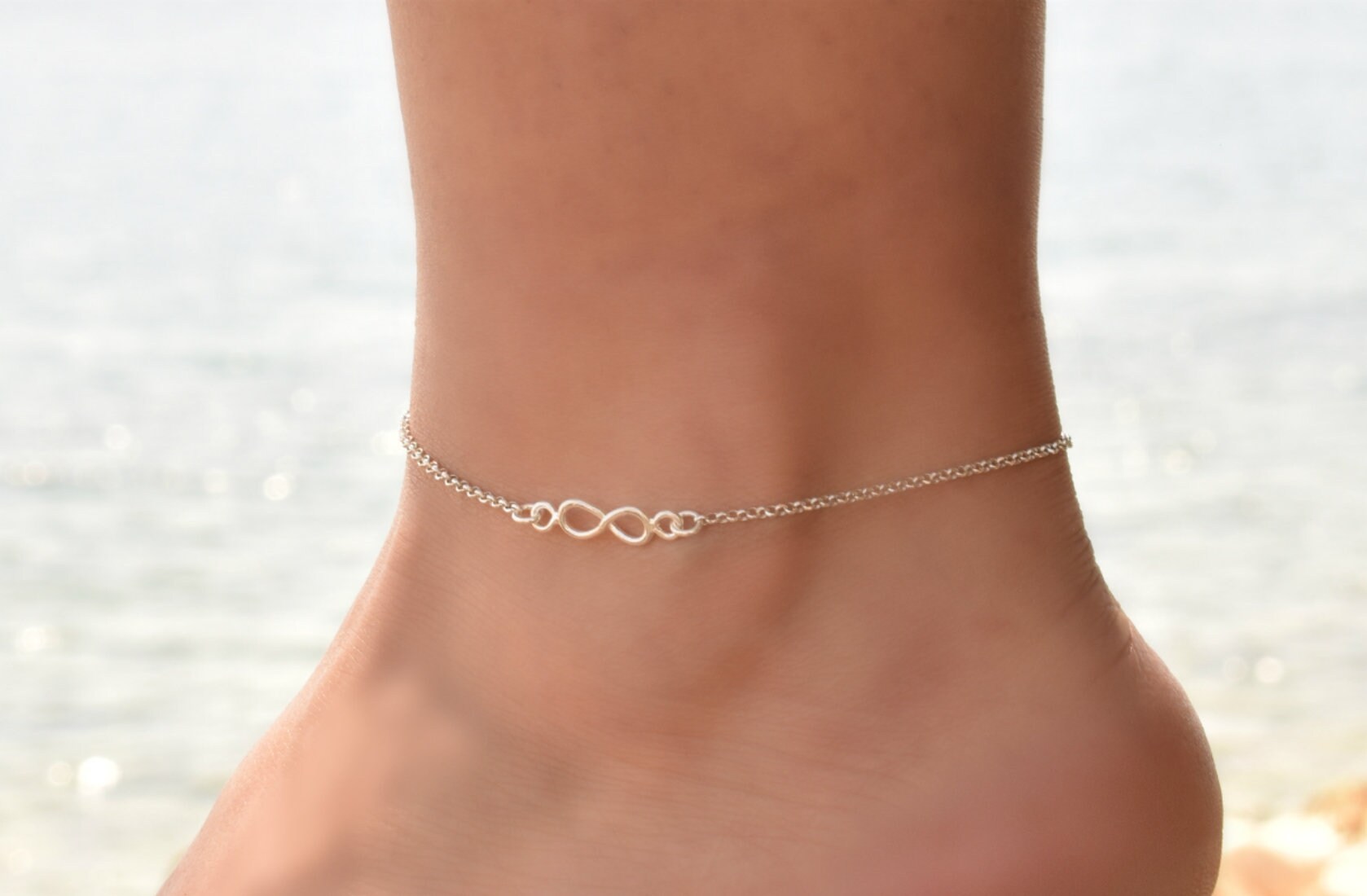 Infinity Anklet Anklet Delicate Anklet Bracelet Sterling | Etsy