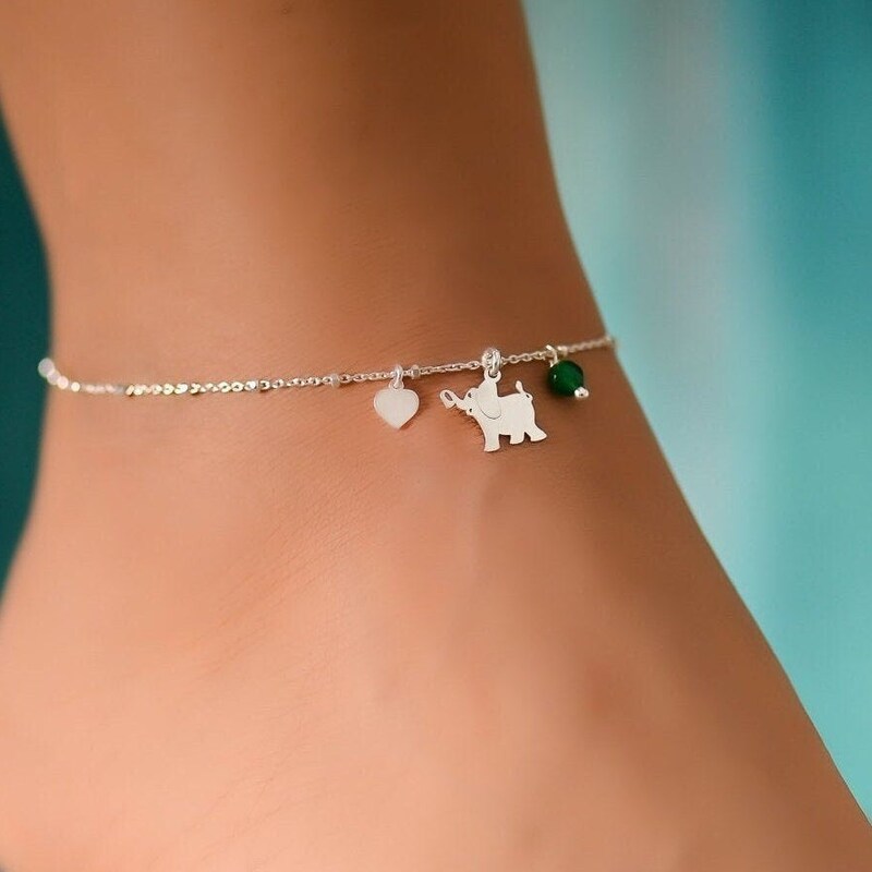 Elephant Anklet - Etsy