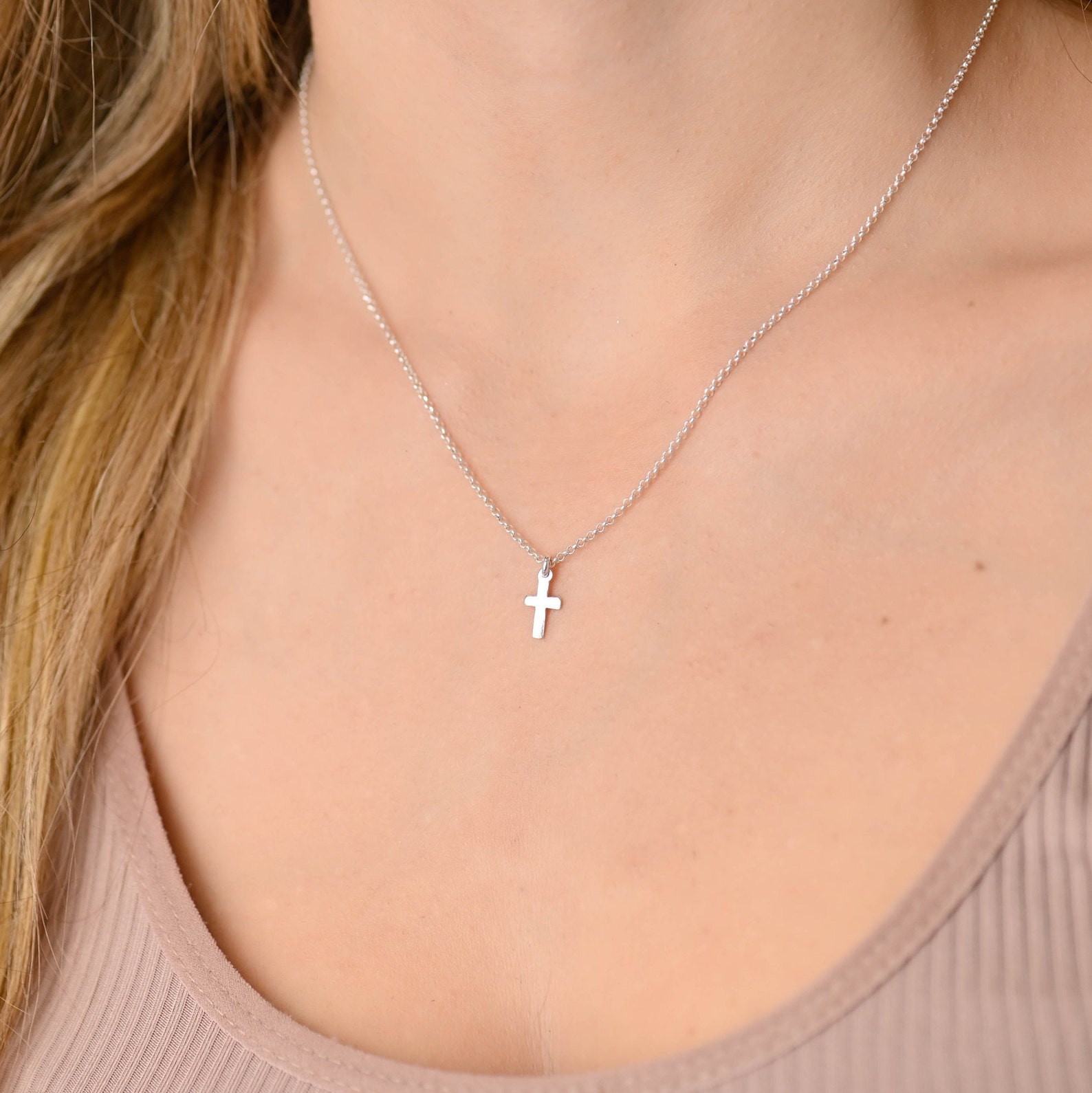3 Layered Silver Cross Necklace Set, Silver Cross Necklace Women, Multi ...