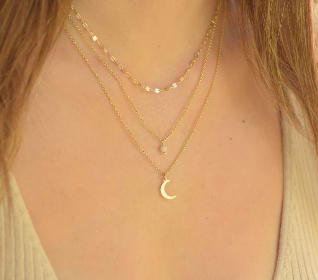 Multi Layered Chains Necklace Set, Layered Gold Necklace Set Boho ...