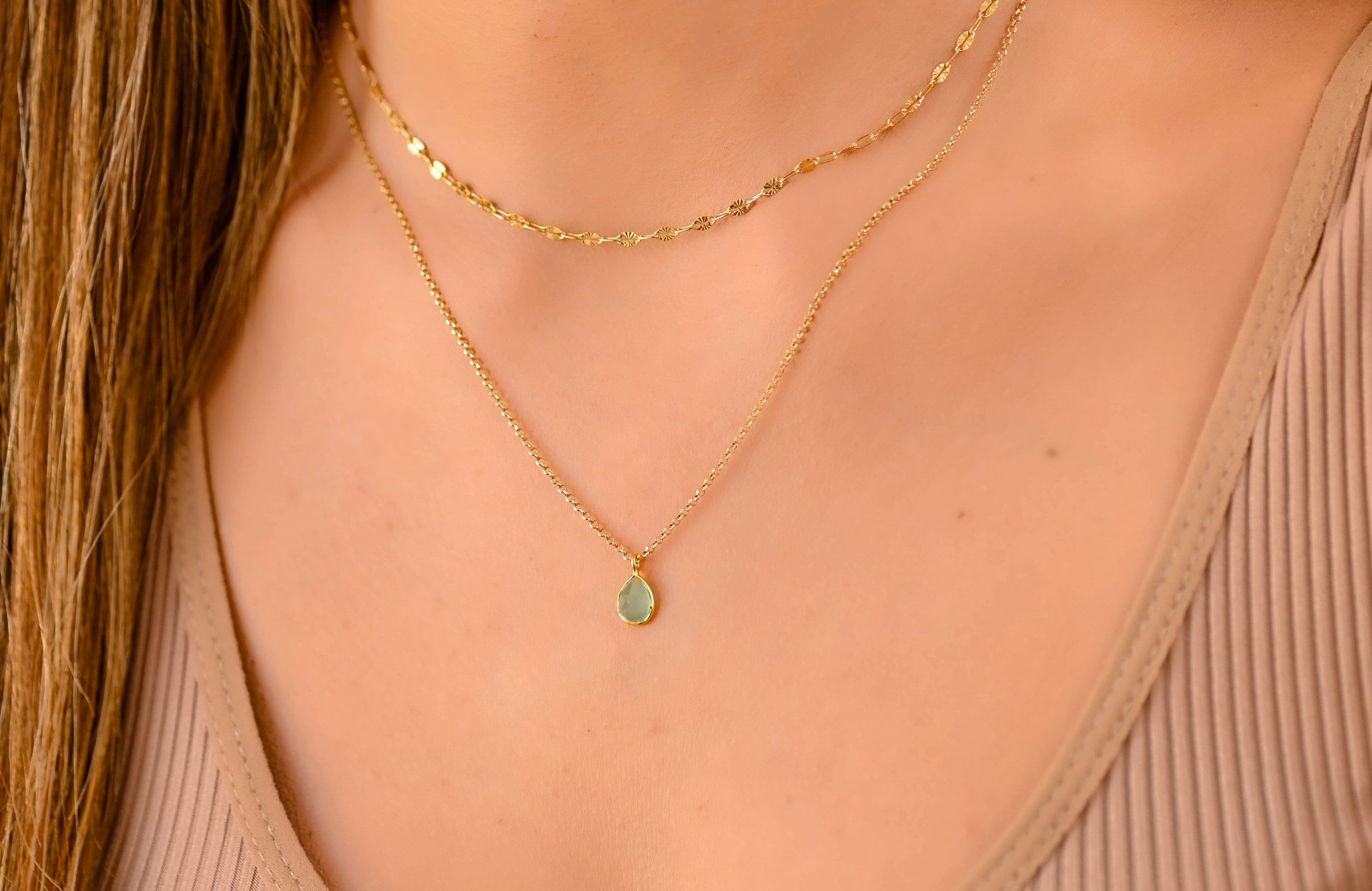 Dainty Stone Necklace, Dainty Layered Gold Necklace Set, Gold Necklaces ...