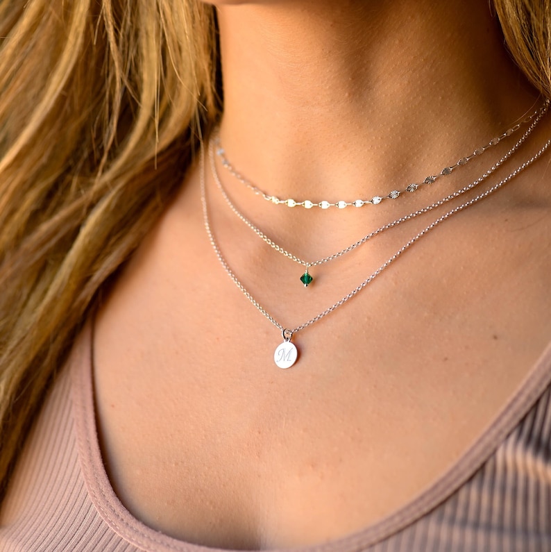 Multi Layered Initial Necklace Set of 3, Layered Necklace, Multi Strand ...