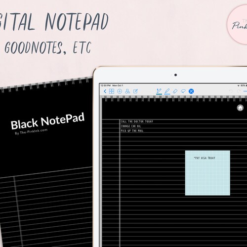Digital Notepad White Paper Lined Note Pad Digital - Etsy