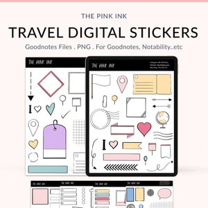 Travel Digital Stickers Scrap Book Traveller Stickers Goodnotes Digital ...