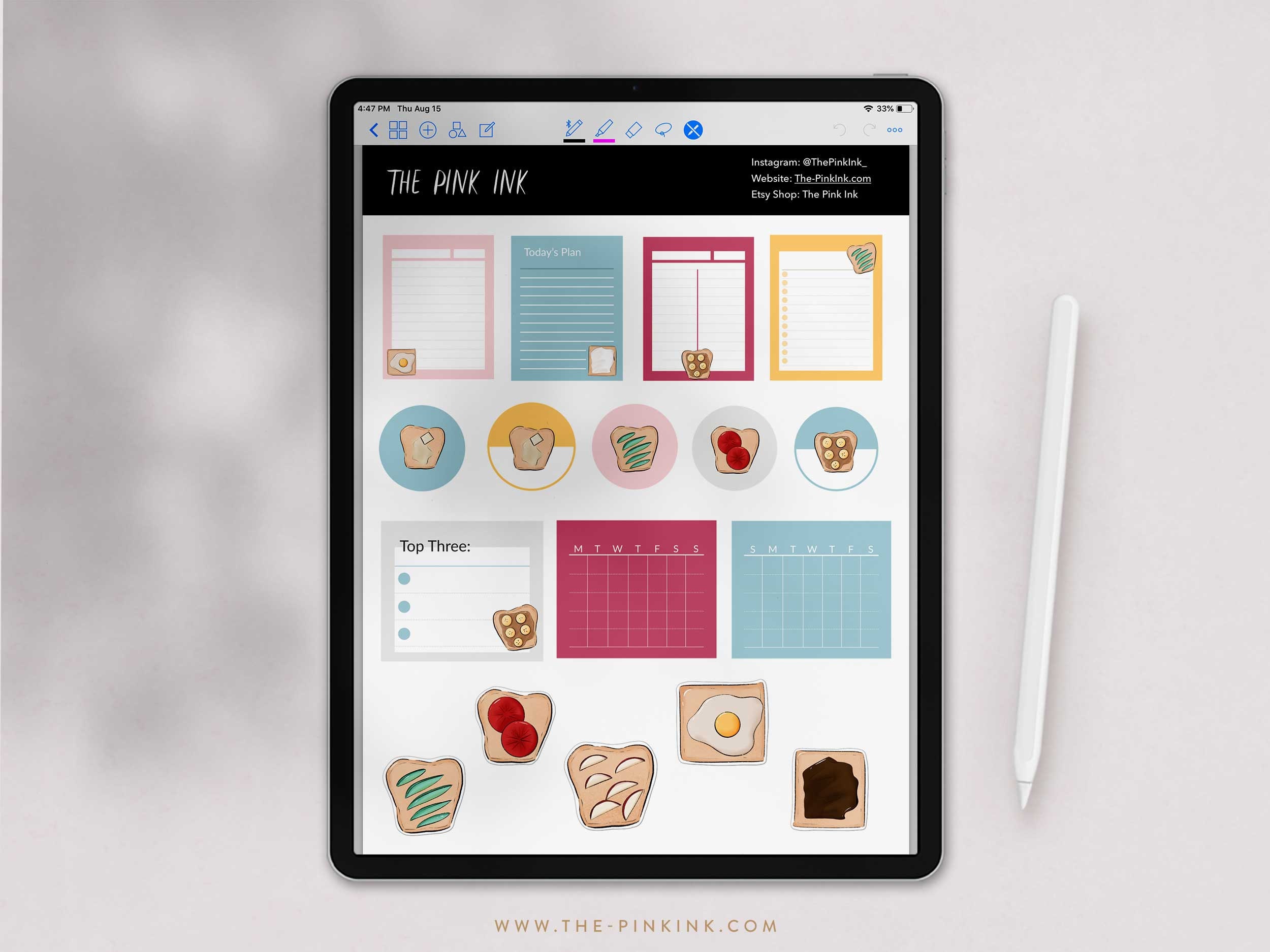 Digital Stickers, Digital Planner Sticker, Plan With Me Toaste Stickers ...