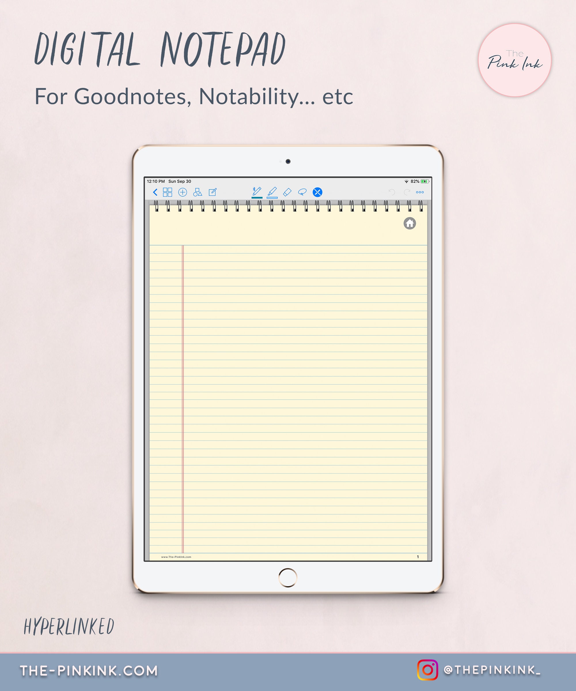 Digital Notepad Yellow Paper Lined Note Pad Digital Notebook To-do ...