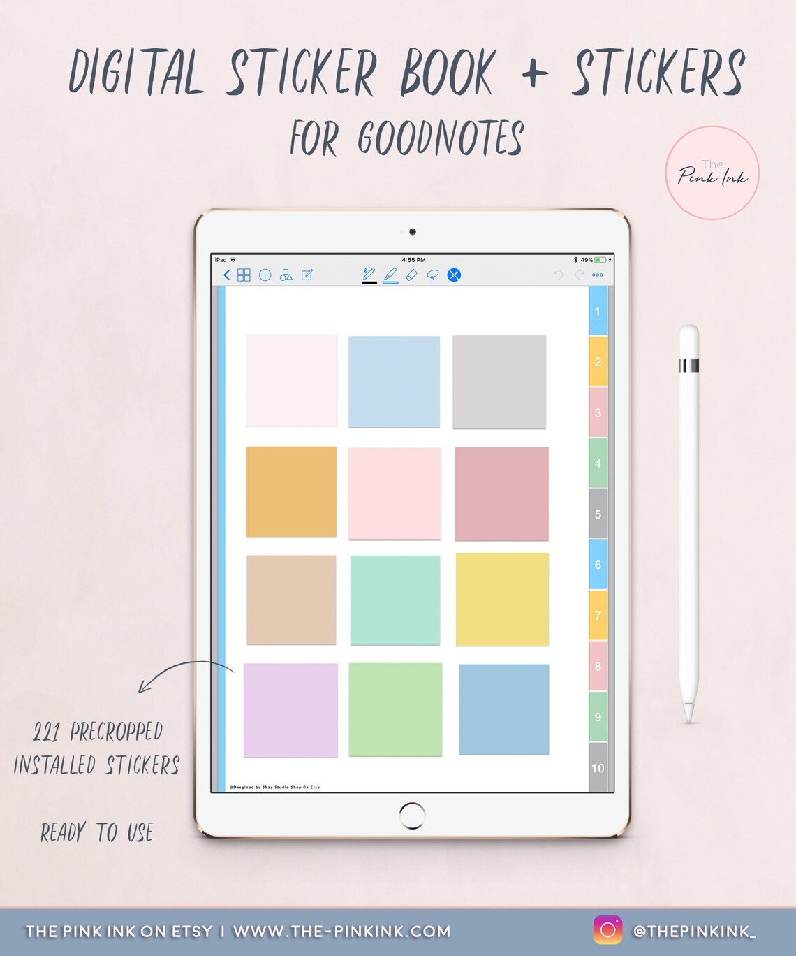 Digital Sticker Book Planner for Goodnotes, Customizable Goodnotes ...