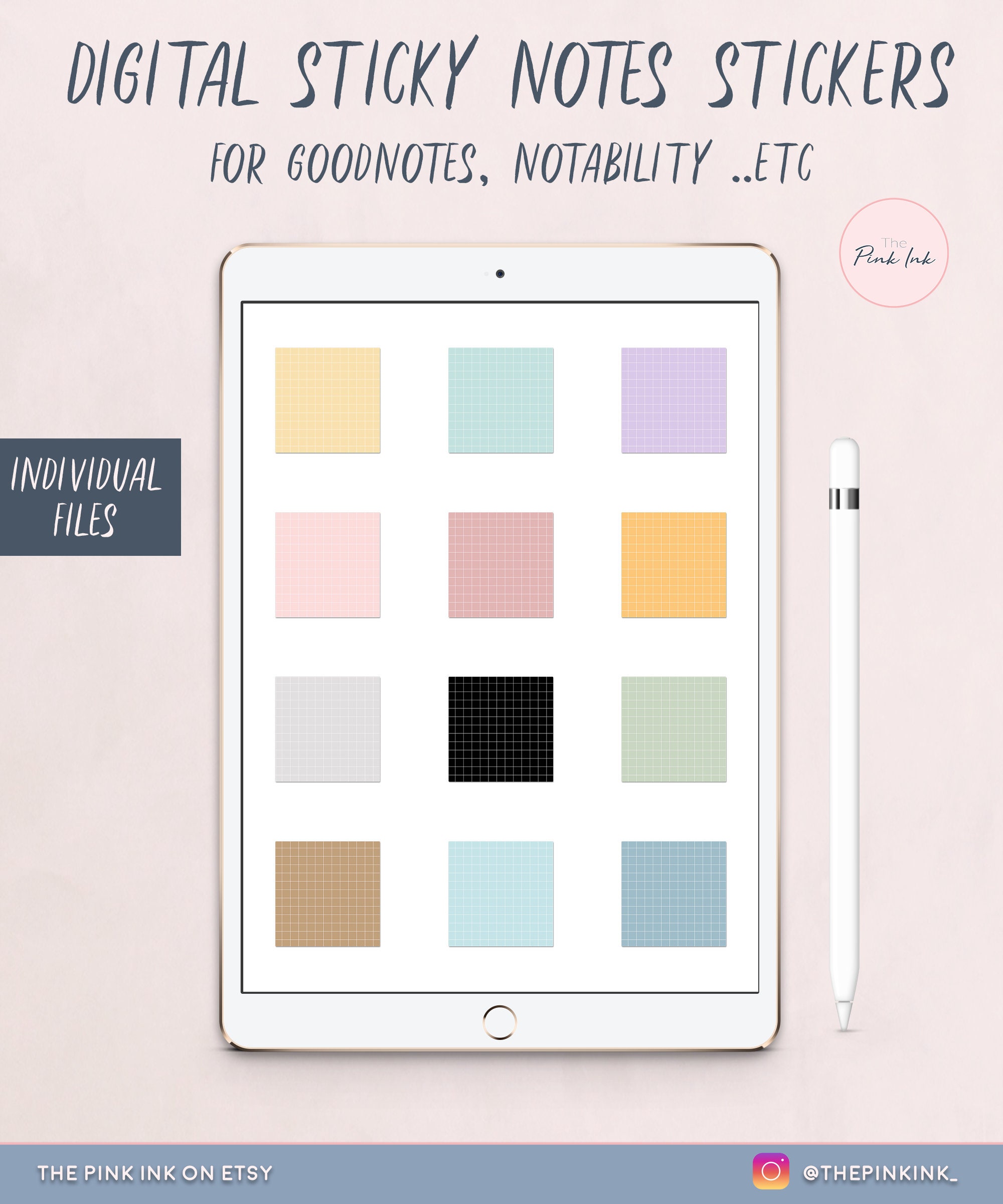 Digital Organization Stickers, Sticky Notes, Stickers Pack, iPad Tablet ...