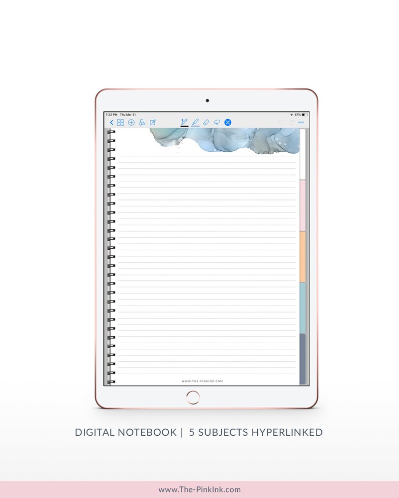 Blue Digital Notebook 5 Subject Notebook Goodnotes Template - Etsy