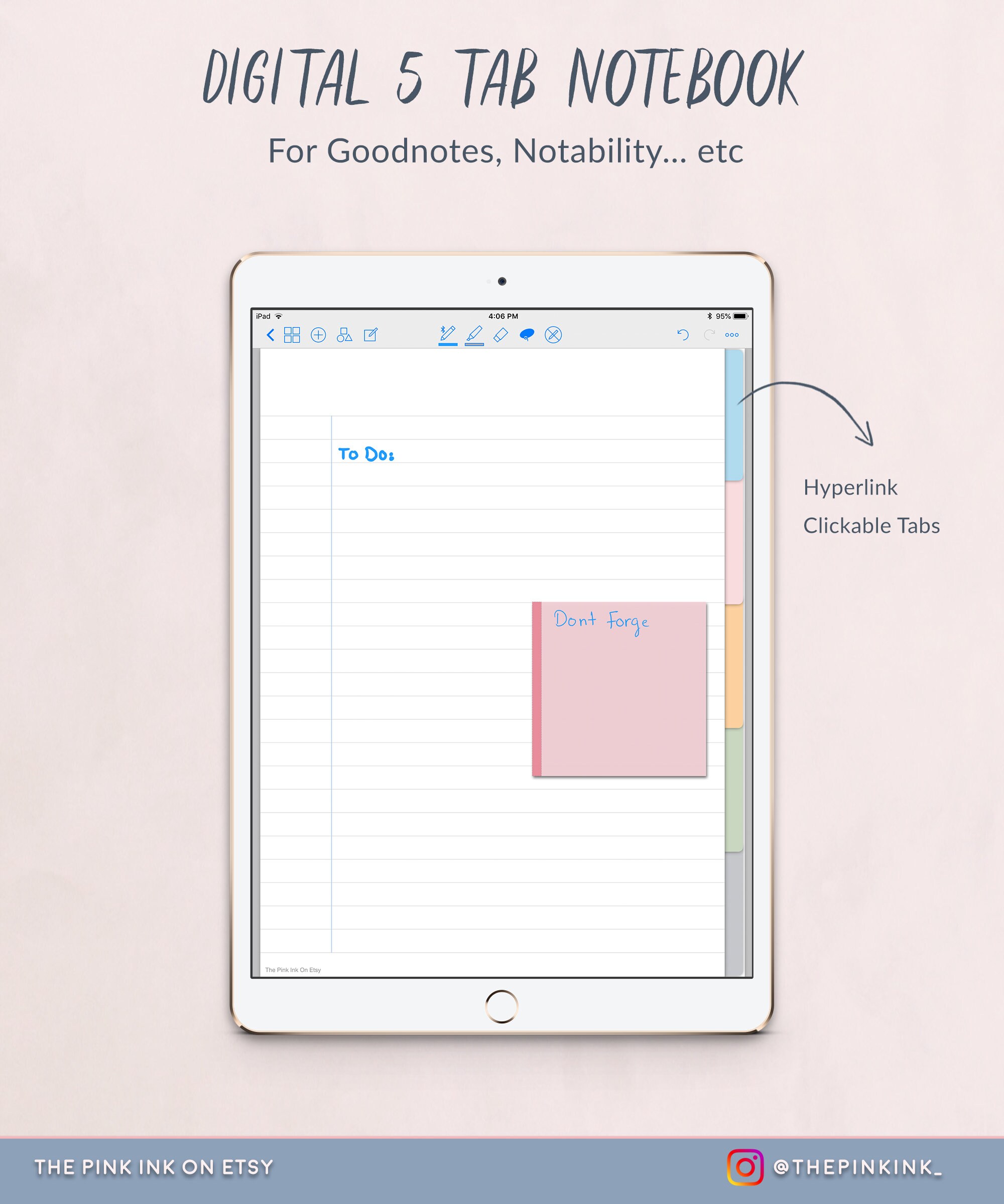 Dotted Grid Lined Digital Notebooks Bundle 5 Subjects Tab - Etsy Canada
