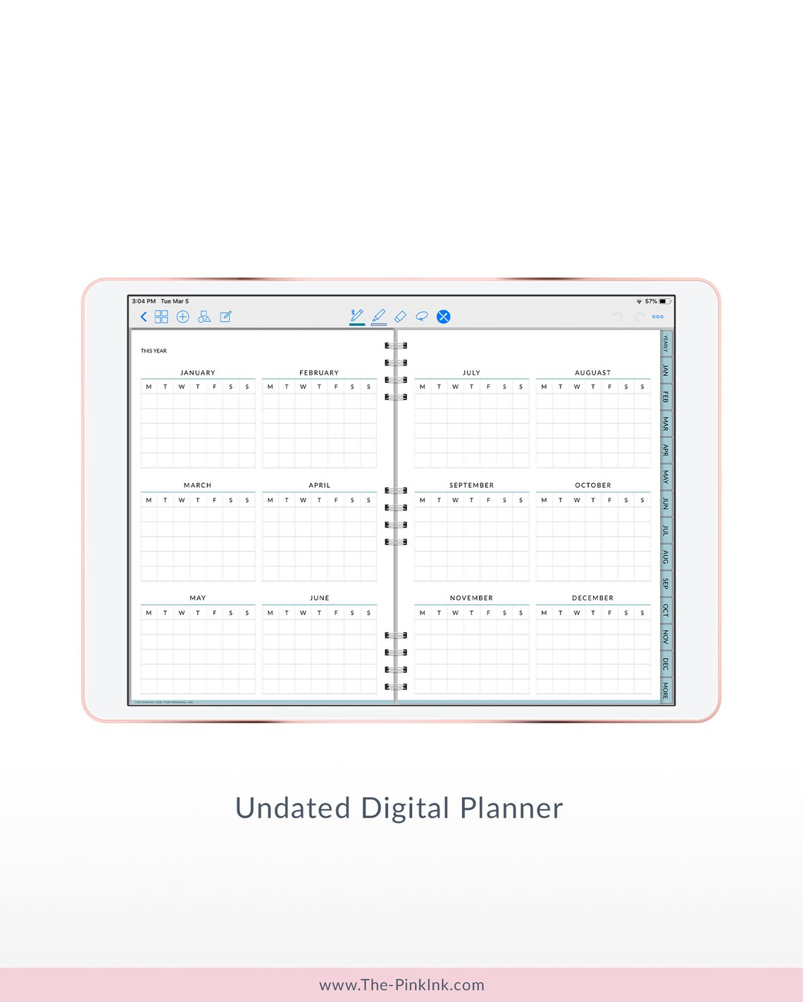 Undated Digital Planner Daily Planner Weekly Planner - Etsy