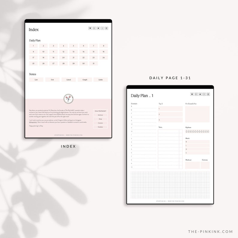 Daily Digital Planner for Goodnotes, Notability, Xodo, Noteshelf 2, Lag ...