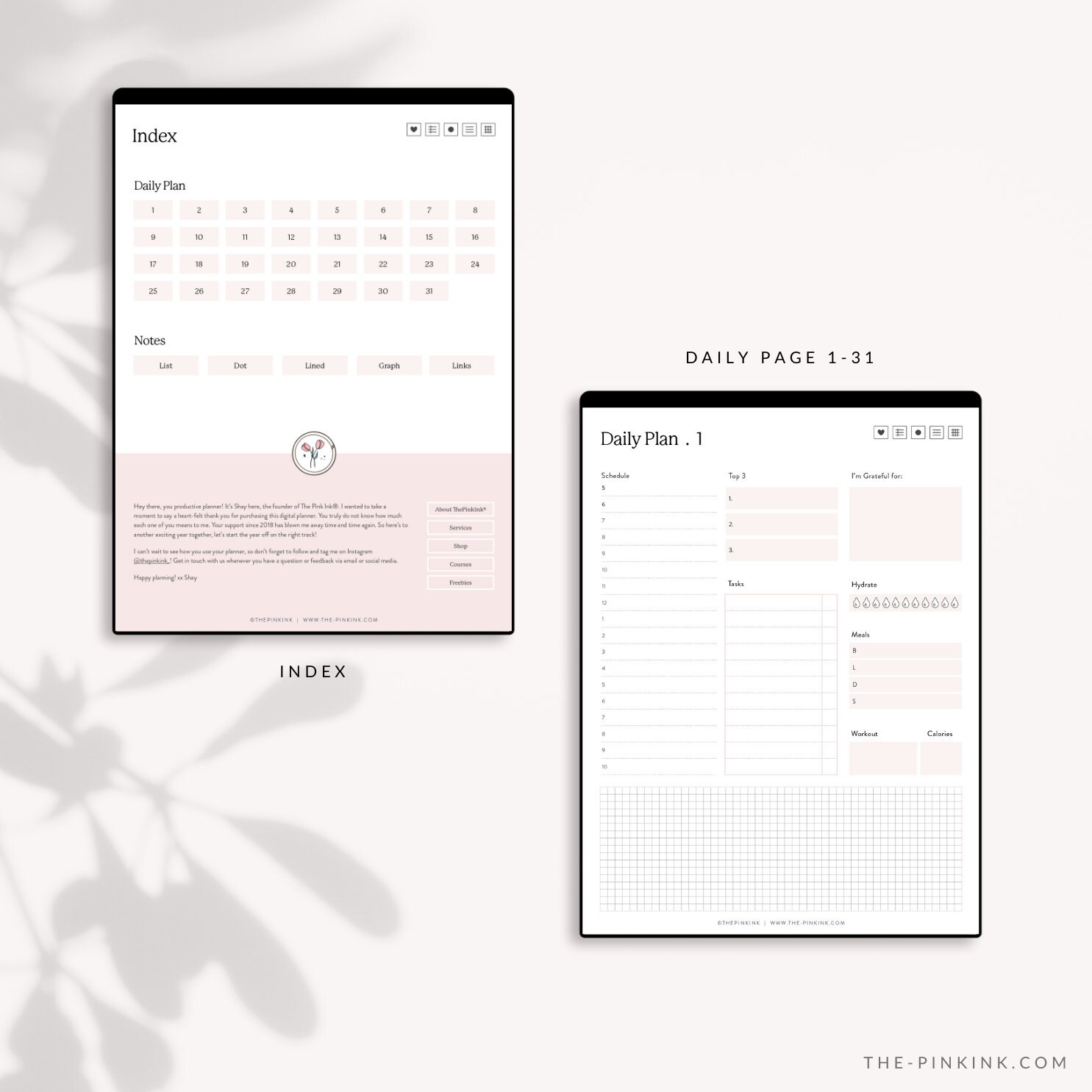 Daily Digital Planner for Goodnotes, Notability, Xodo, Noteshelf 2, Lag ...