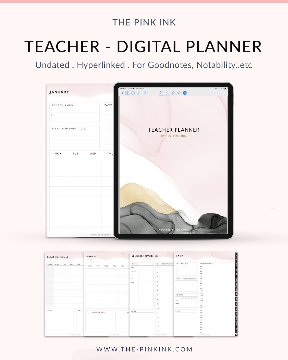 Teacher Planner Undated Planner Templates Goodnotes School - Etsy Canada